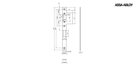Flachschließblech mit Lappen N6502 | ASSA ABLOY